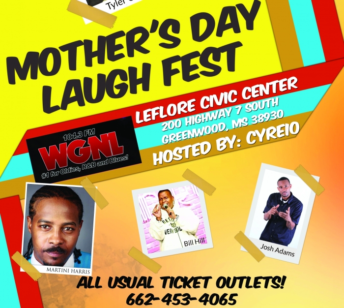 CANCELED: Mothers Day Laugh Fest Leflore Civic Center | Call 662-453-4065